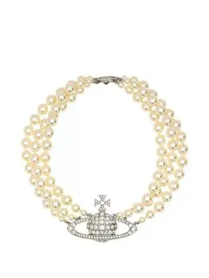 VIVIENNE WESTWOOD Orb Pearl-embellished Necklace - Neutrals