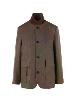 Loro Piana Roadster Checked High-neck Jacket - Brown