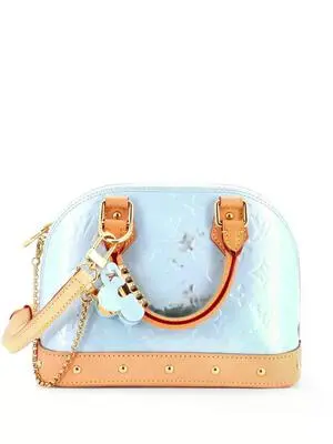 LOUIS VUITTON Alma Charm Chain Handbag Monogram Vernis Bb Satchel - Blue