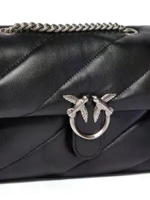 Pinko Small Love Bag Puff Maxi Quilt New Buckle Shoulder Bag - Black