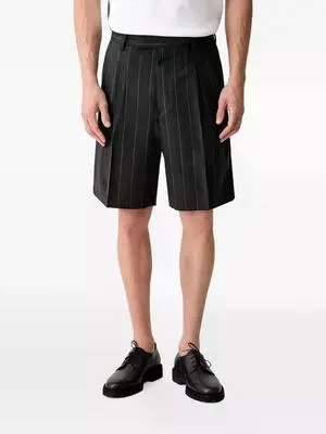 WACKO MARIA Pinstripe-print Pleated Shorts - Grey