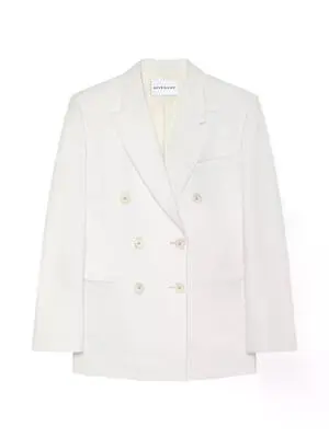 Givenchy Double-breasted Jacket In Wool And Mohair - White
