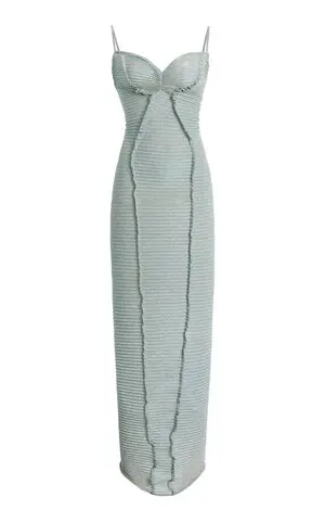 GEORGIA HARDINGE Edge Metallic Knit Maxi Dress - Green