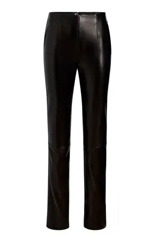KHAITE Ryden Plonge Leather Straight-leg Pants