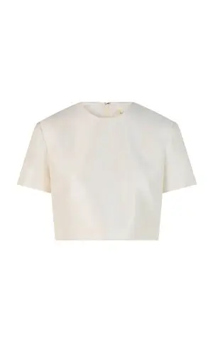 HEIRLOME Eliza Cropped Silk Top - Ivory