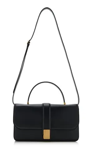 Khaite Blake Leather Top Handle Bag - Black