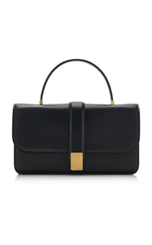 Khaite Blake Leather Top Handle Bag - Black