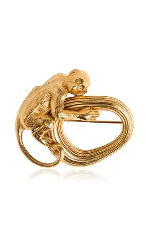Khaite Monkey 18k -plated Brass Brooch - Gold
