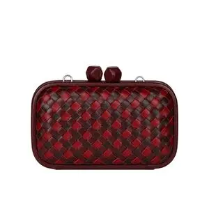 F3ROG BY RANA Red, Burgundy & Brown Woven Crossbody Kukki Clutch - Red/brown