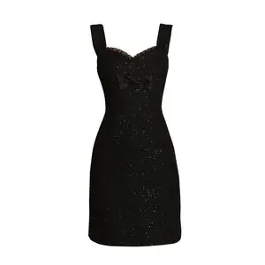 SANTINNI Jackie' Wool Tweed Dress In Nero