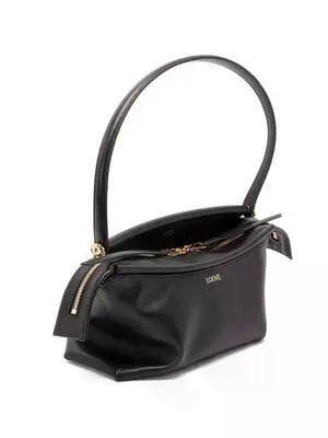 Loewe Small Whisker Logo-print Leather Shoulder Bag - Black