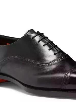 Santoni Perforated Leather Oxford Shoes
