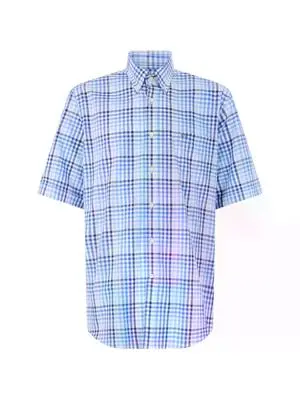 Paul & Shark Checked Short-sleeve Shirt - Blue