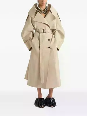Givenchy Slashed Long Trench In Cotton