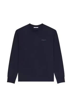 Givenchy T-shirt In Cotton With Paris Gros Grain - Blue