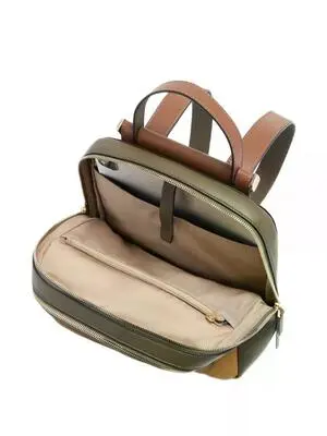 PIQUADRO Suede Leather Backpack - Neutrals