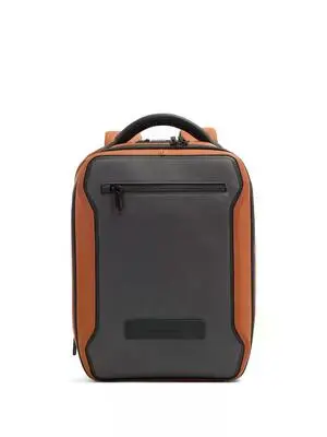 PIQUADRO Logo-plaque Panelled Backpack - Orange
