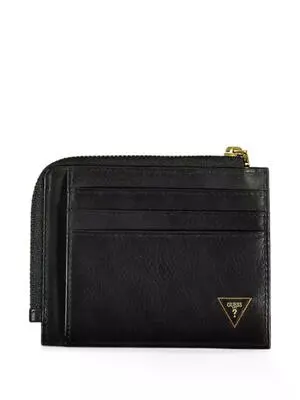 Guess Zip-around Leather Wallet - Black