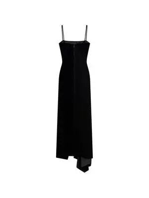 Givenchy Sliced Long Slashed Dress In Velvet