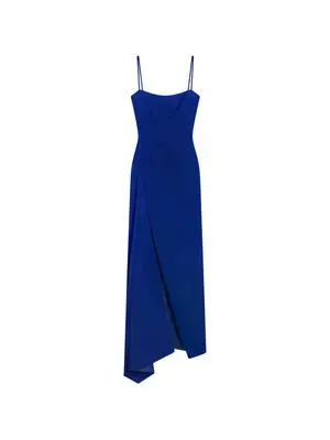 Givenchy Sliced Long Slashed Dress In Velvet