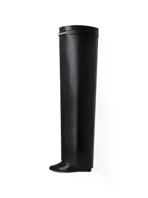 Givenchy Shark Pinch Over-the-knee Boots In Leather - Black