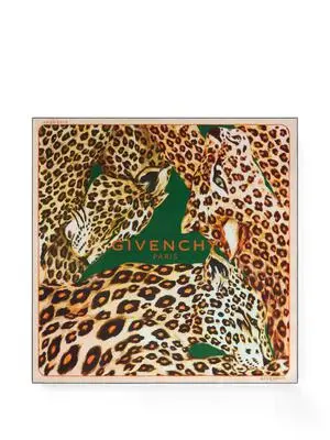 Givenchy Square In Silk With Leopards Print - Brown
