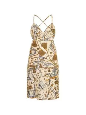 Moschino Chain-print Dress - Neutrals