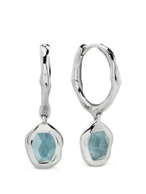 Monica Vinader Odyssey Gemstone Huggie Earrings - Silver