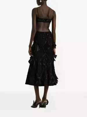 Givenchy Sliced Long Dress In Leopard Lace With Ribbons