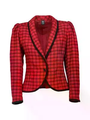 UNGARO Check Puff-sleeve Jacket