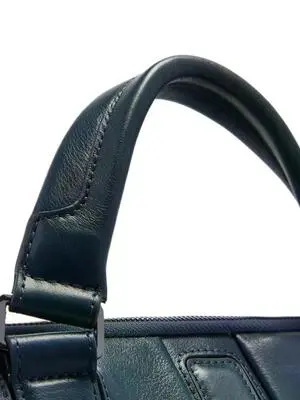 PIQUADRO Double Zip Leather Briefcase