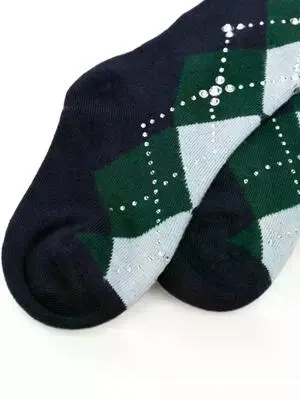 Maje Argyle Crystal-embellished Socks