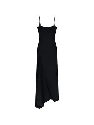 Givenchy Sliced Long Slashed Dress In Crepe Cady