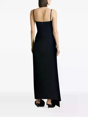 Givenchy Sliced Long Slashed Dress In Crepe Cady