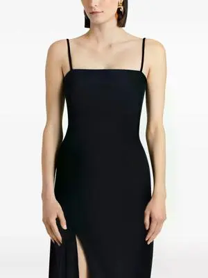 Givenchy Sliced Long Slashed Dress In Crepe Cady