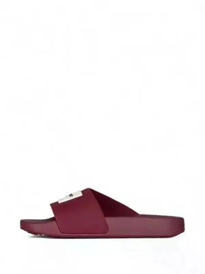 Givenchy Label Slide Mules In Rubber - Red