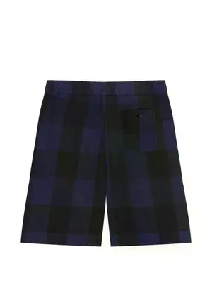 Givenchy Checked Bermuda Shorts In Wool - Blue