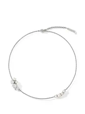 Givenchy Crystal Pearl Short Necklace In Metal, Crystals And Pearls - Silver