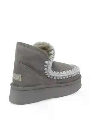 Mou Crochet-trim Sheepskin Platform Snow Boots