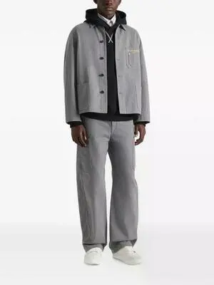 Givenchy Jacket In Herringbone Denim Embroidered Paris