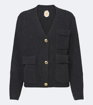 Jardin Des Orangers Ribbed-knit Wool And Cashmere Cardigan - Grey