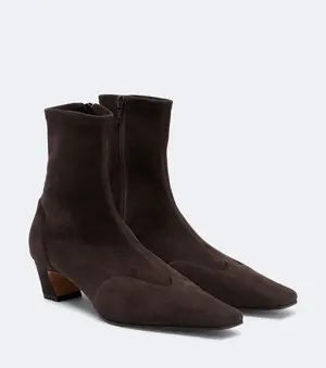Khaite Nevada Suede Ankle Boots - Brown