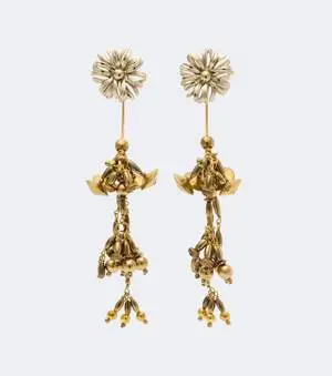 Dries Van Noten Embellished Drop Earrings - Gold