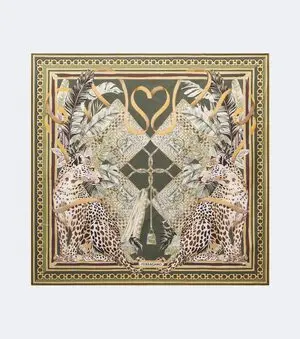 FERRAGAMO Printed Silk Scarf - Green