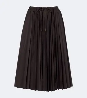 Moncler Pleated Midi Skirt - Brown