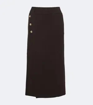 Jardin Des Orangers Wool And Cashmere Midi Skirt - Brown