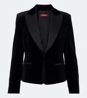 Max Mara Elegante Cotton Velvet Blazer - Black