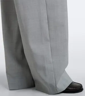 Max Mara Wide-leg Pleated Virgin Wool Pants