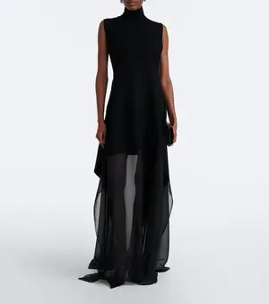 Sportmax Turtleneck Tiered Maxi Dress