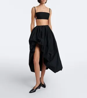 JIL SANDER Open-back Wool And Silk Bandeau Top